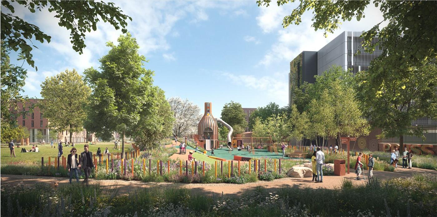New Images: Project to Transform Ancoats Green in to the ‘Green Heart ...